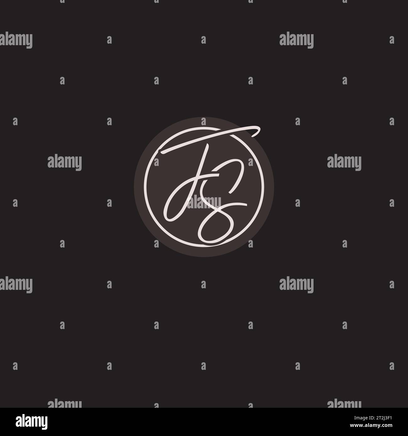 Initials FS logo monogram with simple circle line style vector graphic ...