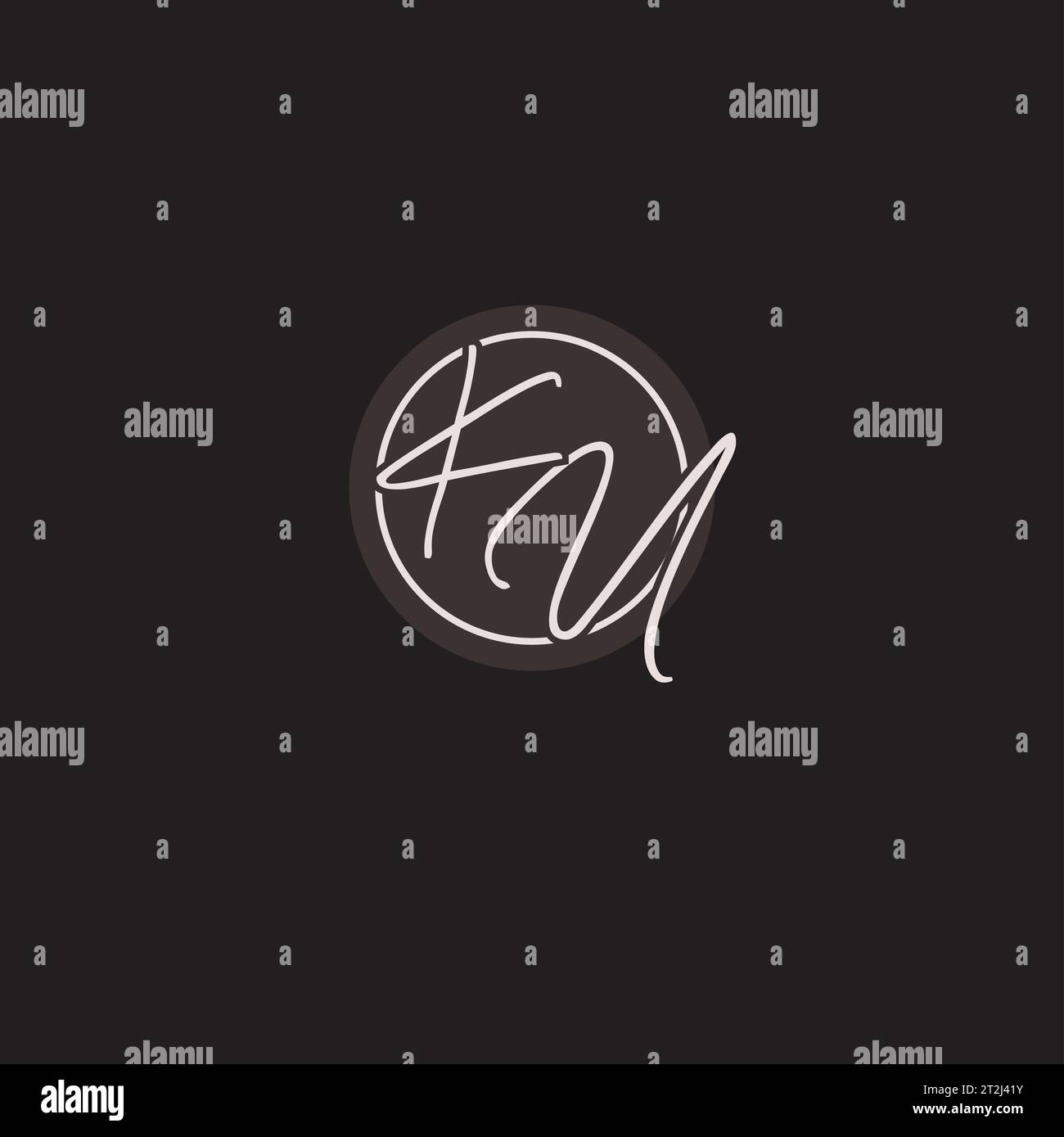 Initials KU logo monogram with simple circle line style vector graphic Stock Vector Image & Art ...