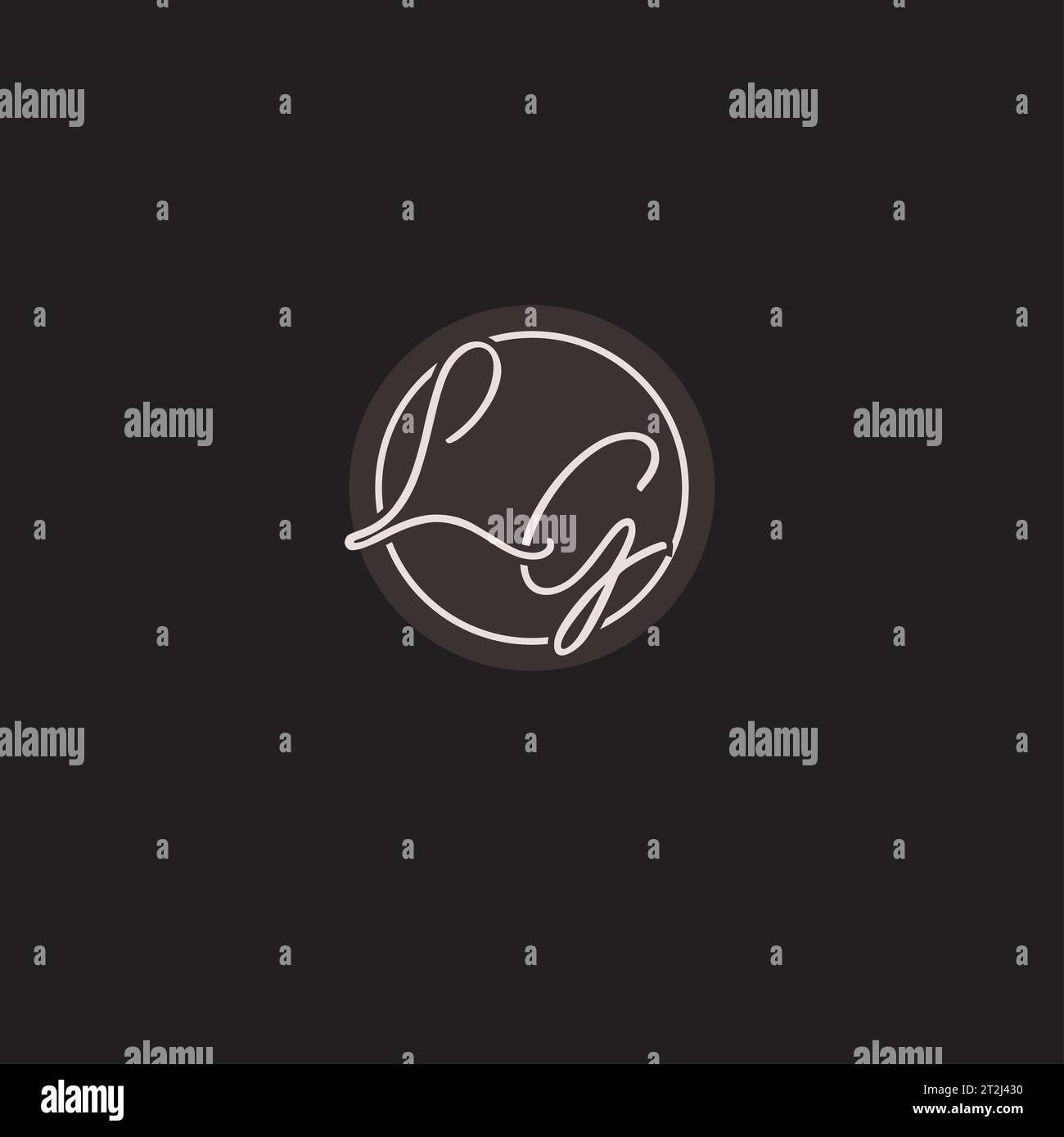 Initials LG logo monogram with simple circle line style vector graphic ...