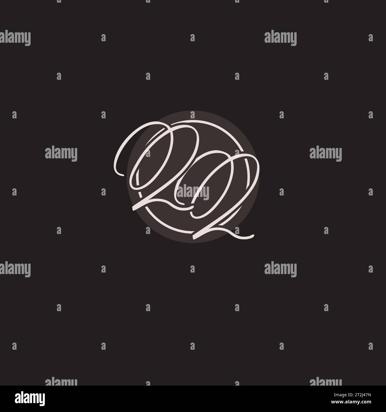 Initials QQ logo monogram with simple circle line style vector graphic ...