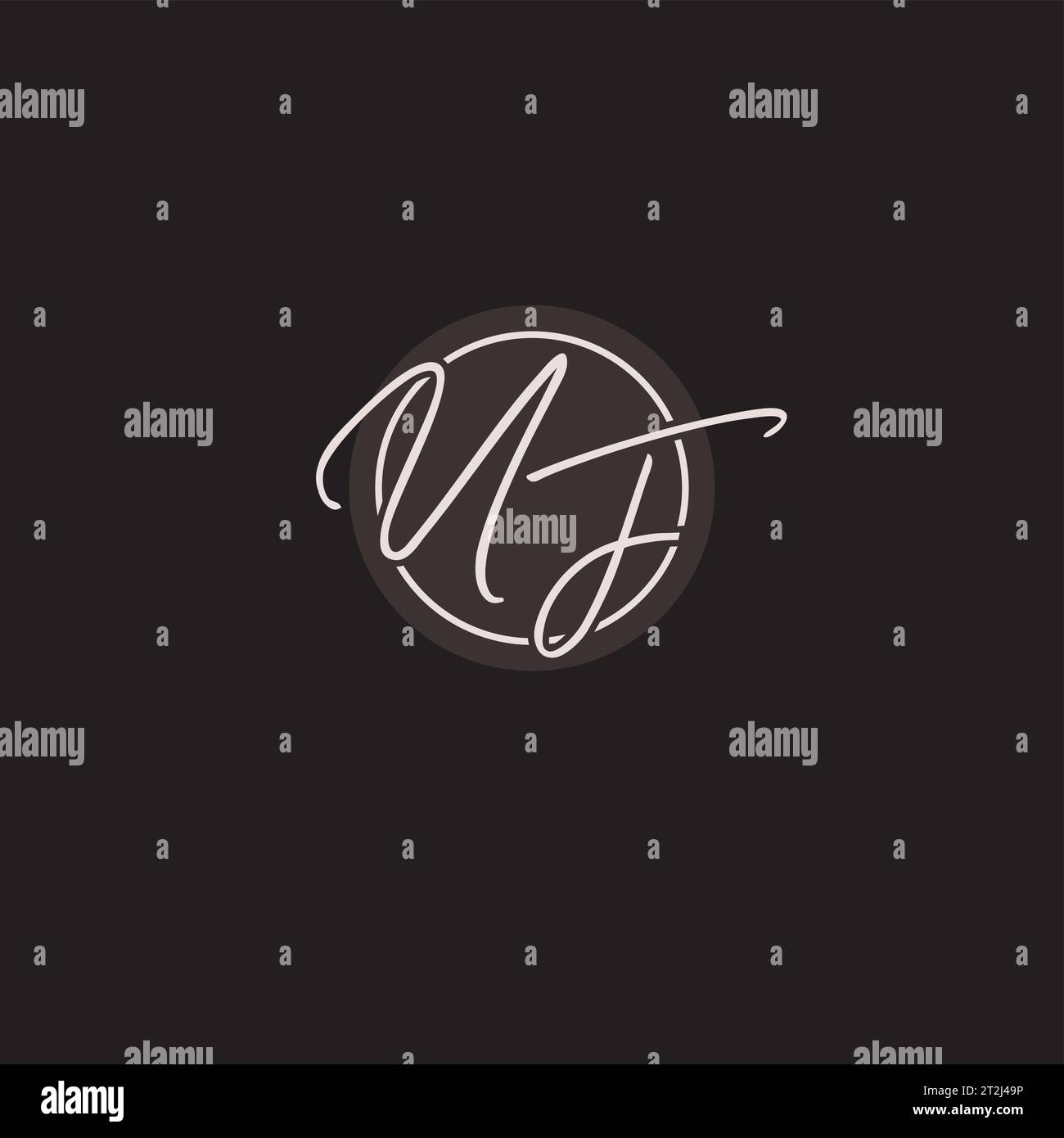 Initials UF logo monogram with simple circle line style vector graphic ...