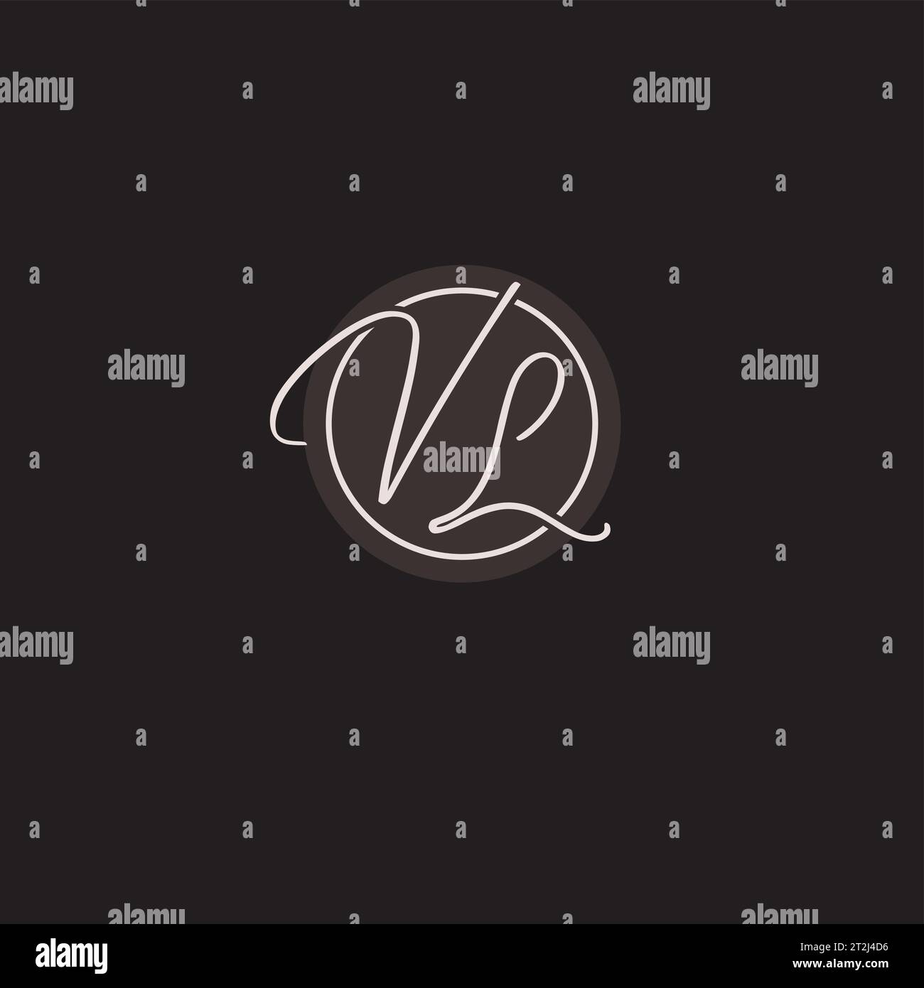 Initials VL logo monogram with simple circle line style vector graphic ...