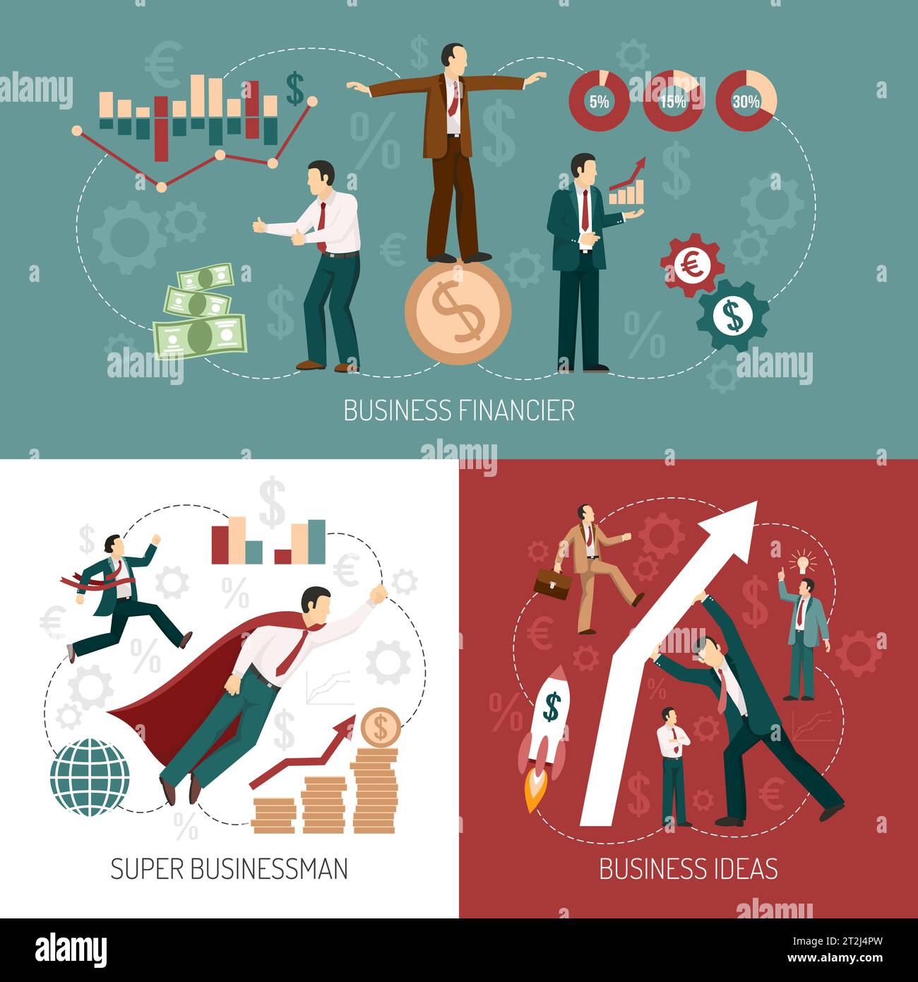 Financiers investors for successful startup business ideas concept flat ...
