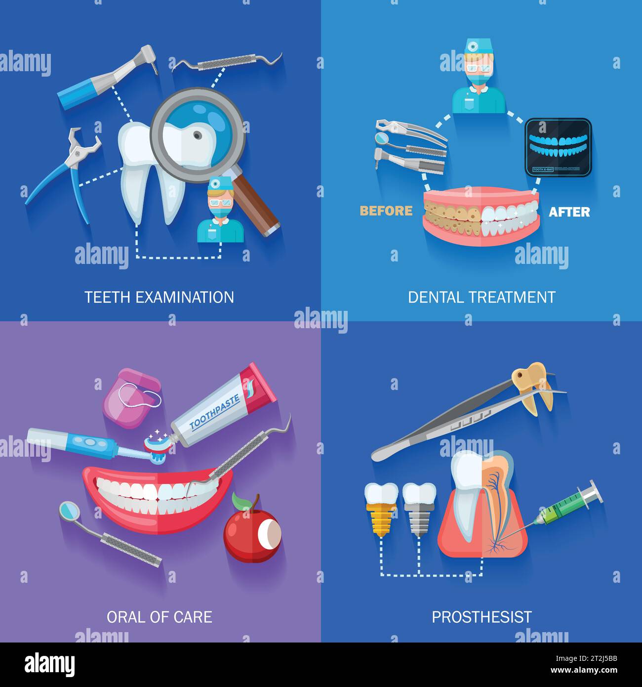 Dental infographics set hi-res stock photography and images - Alamy