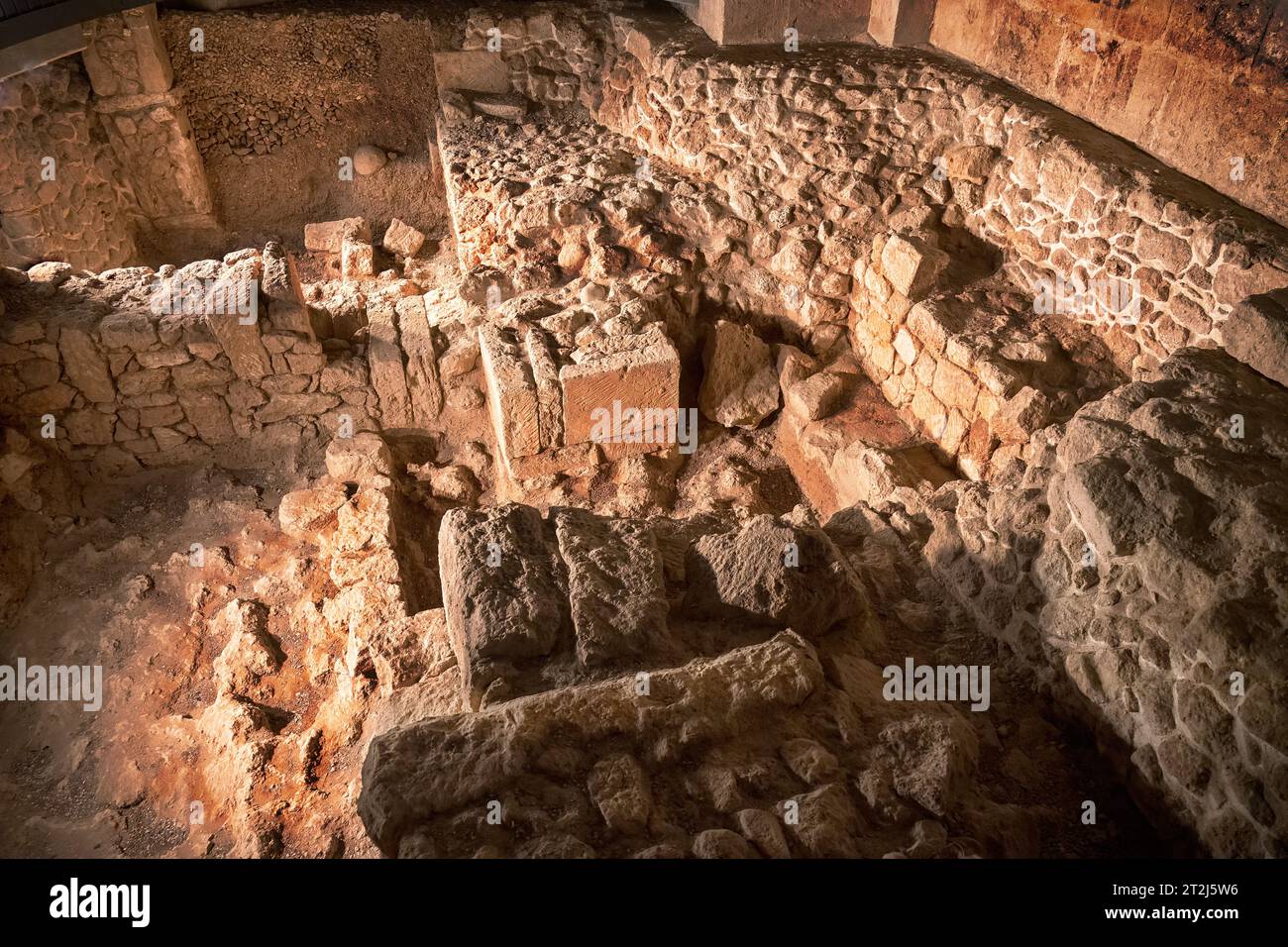 Acre, Israel - August 15, 2023: Ruins in the Prison Hall of the ...