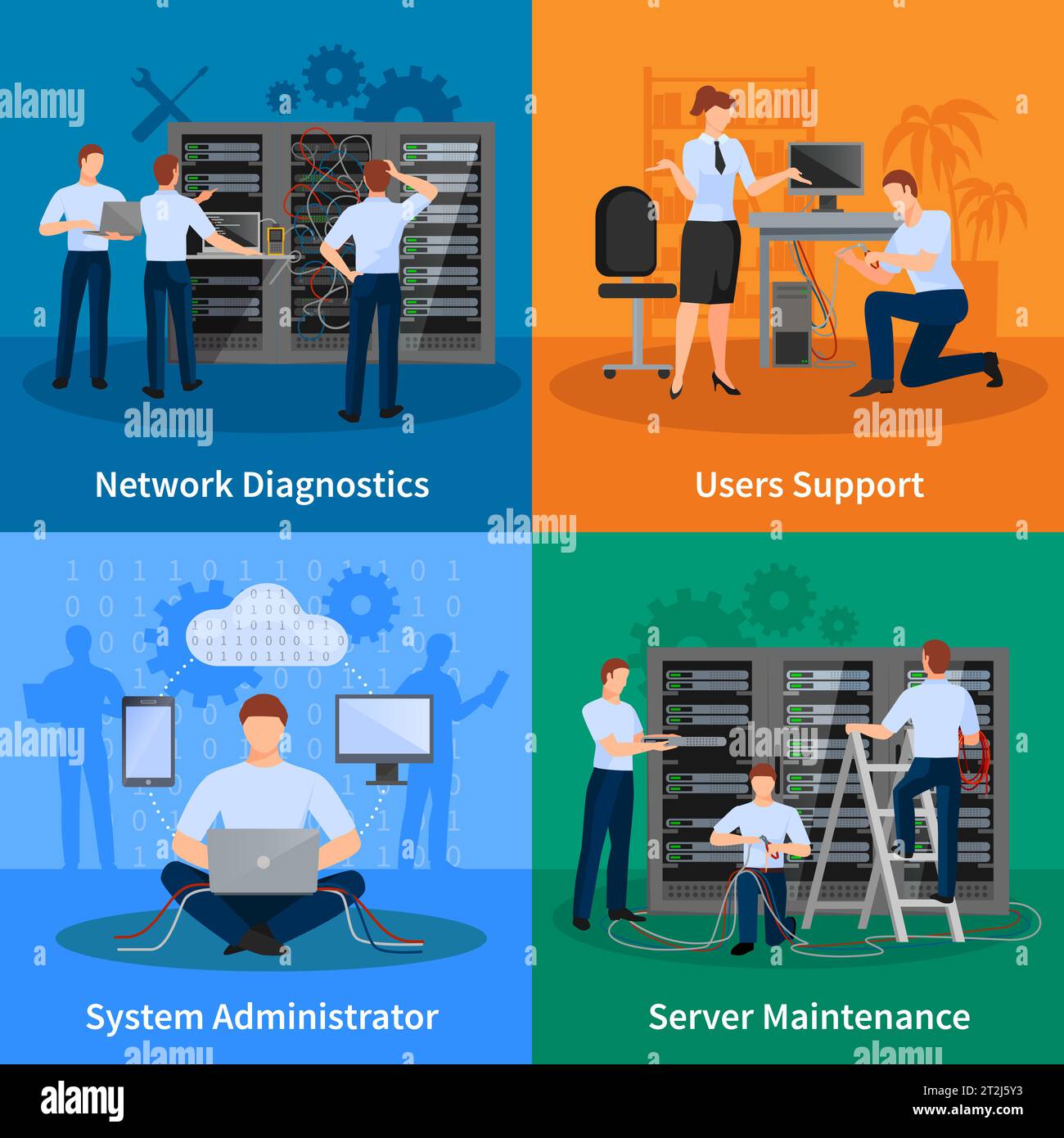 Datacenter infographics set hi-res stock photography and images - Alamy