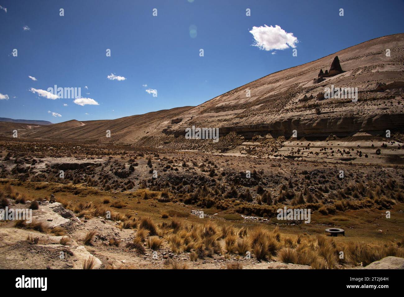 High plain of Patahuasi, Peru with its gorgeous sandstones. Elevation ...