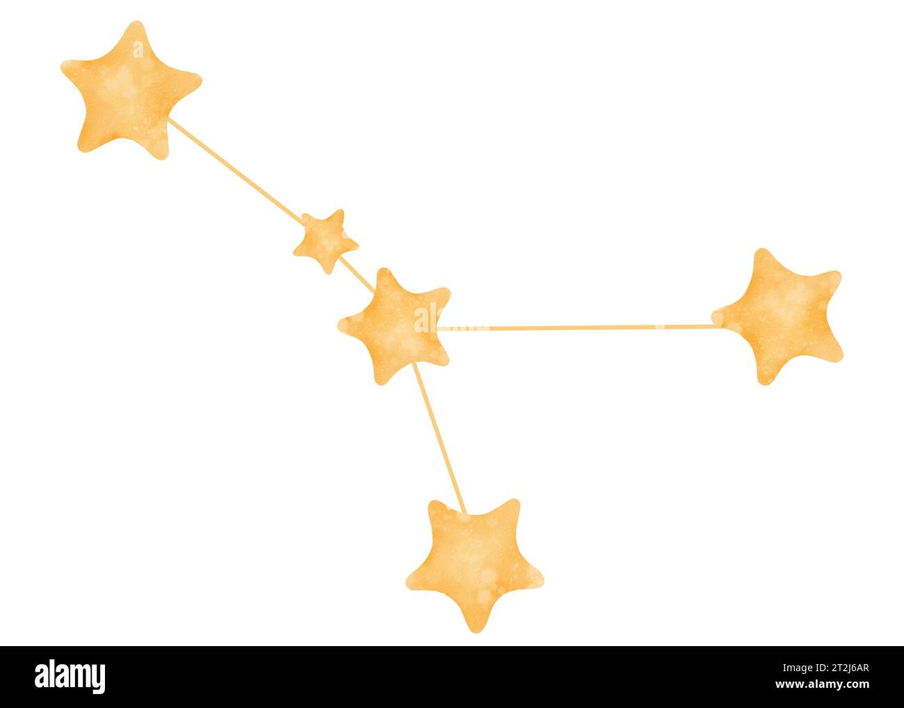 Gemini Constellation. Watercolor isolated illustration. Zodiac sign ...