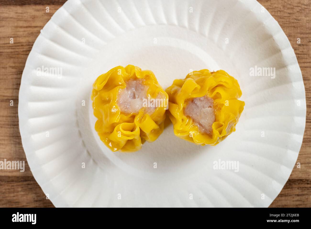 top view dry steamed pork dumplings at horizontal composition Stock ...