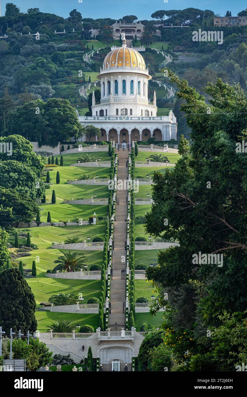 Haifa, Israel - August 15, 2023: Shrine of the Bab, Bahai Gardens ...