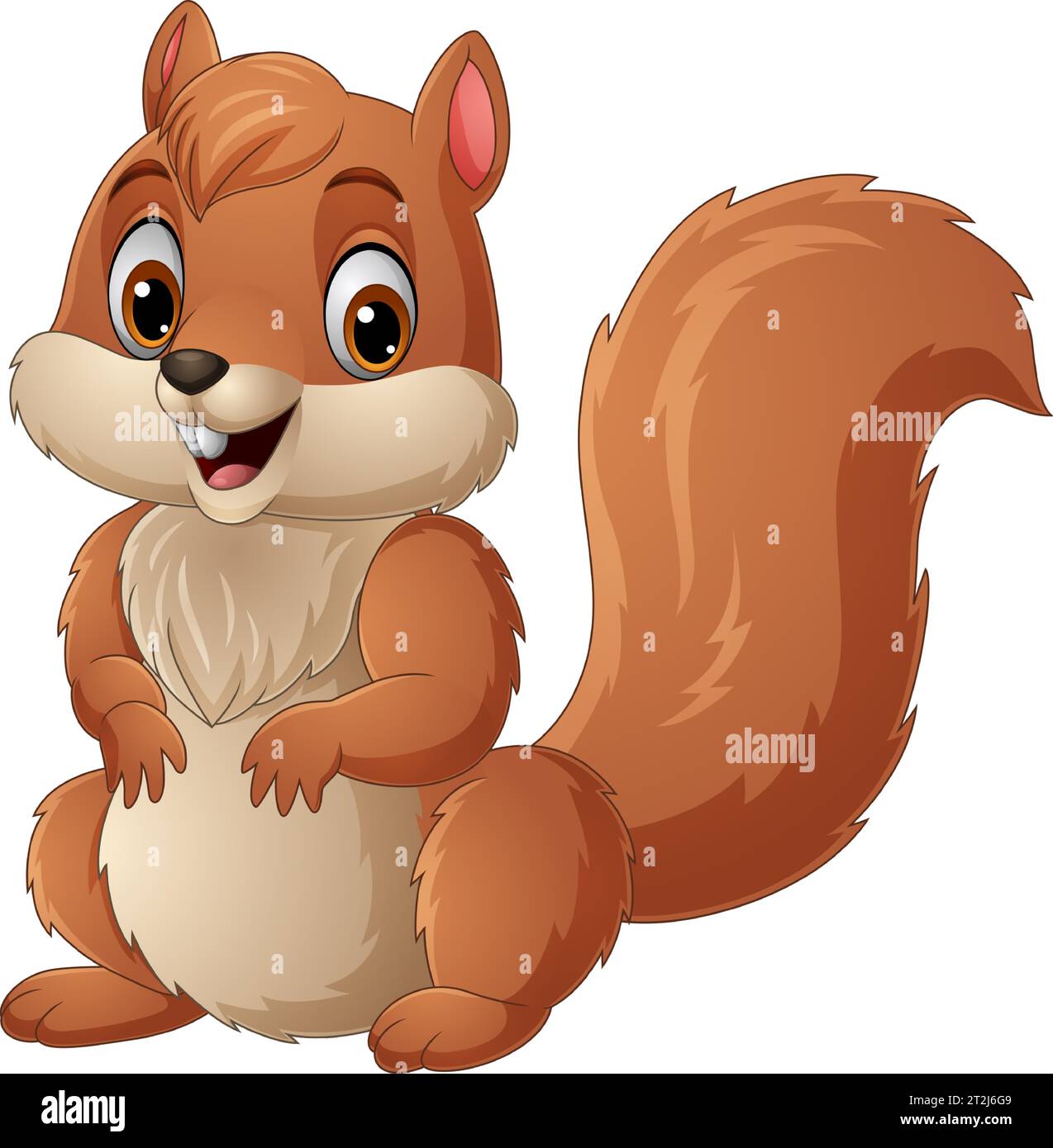 Cartoon happy squirrel on white background Stock Vector Image & Art - Alamy