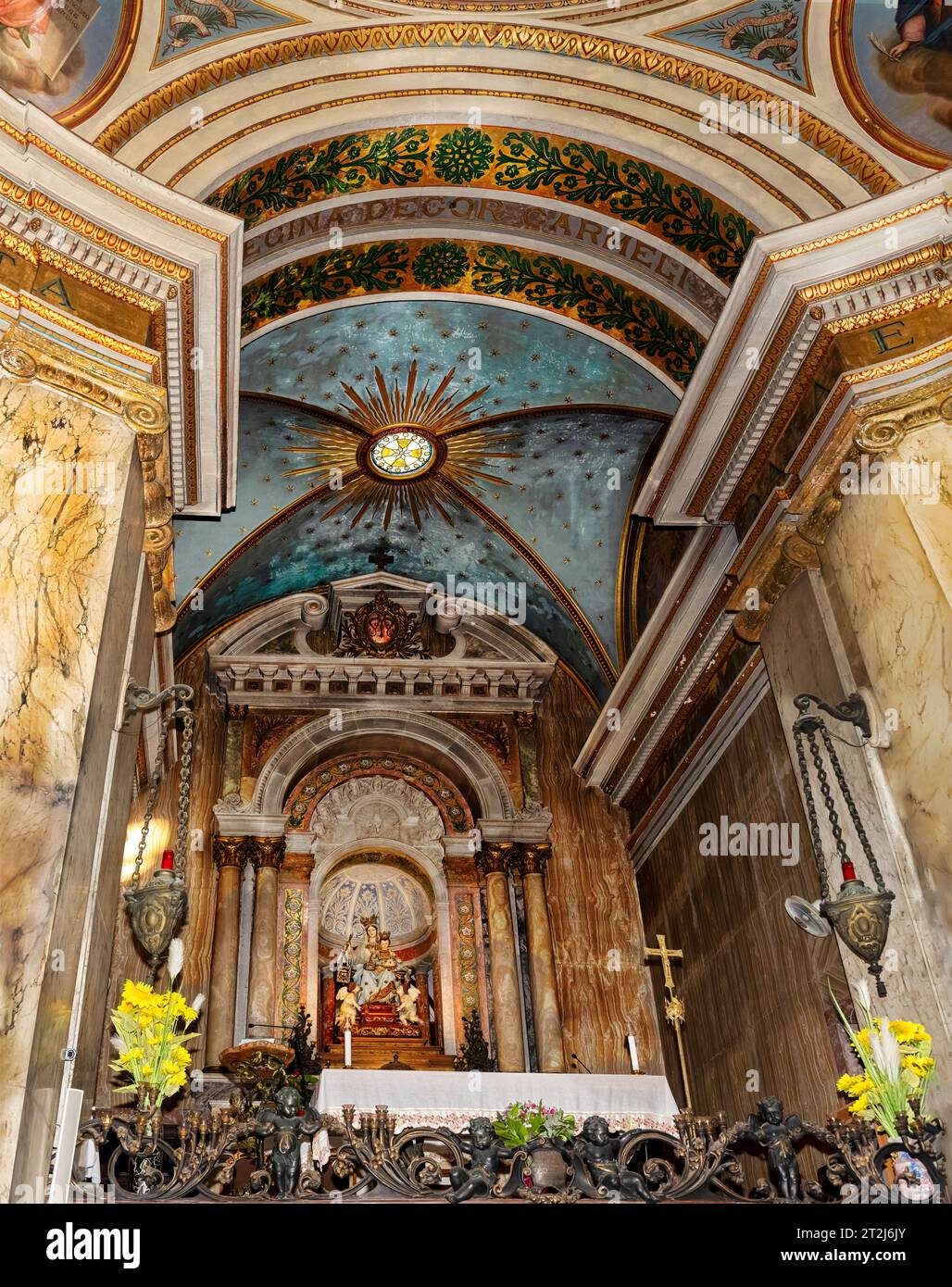 Haifa, Israel - August 15, 2023: Altar of the Church of Stella Maris ...