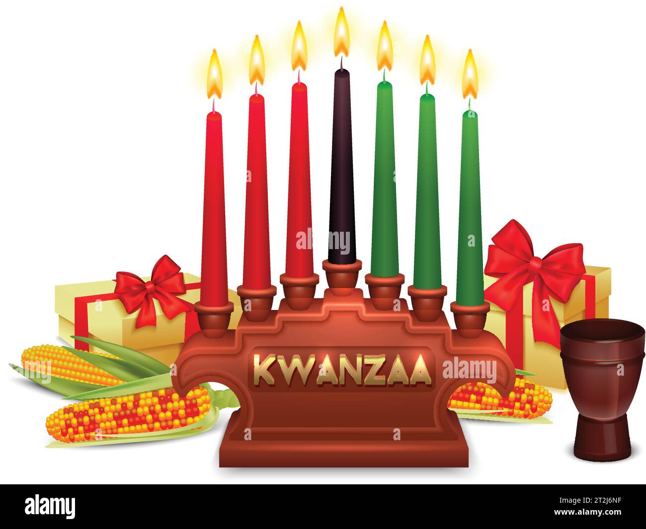 African americans kwanzaa holiday symbols composition poster with ...