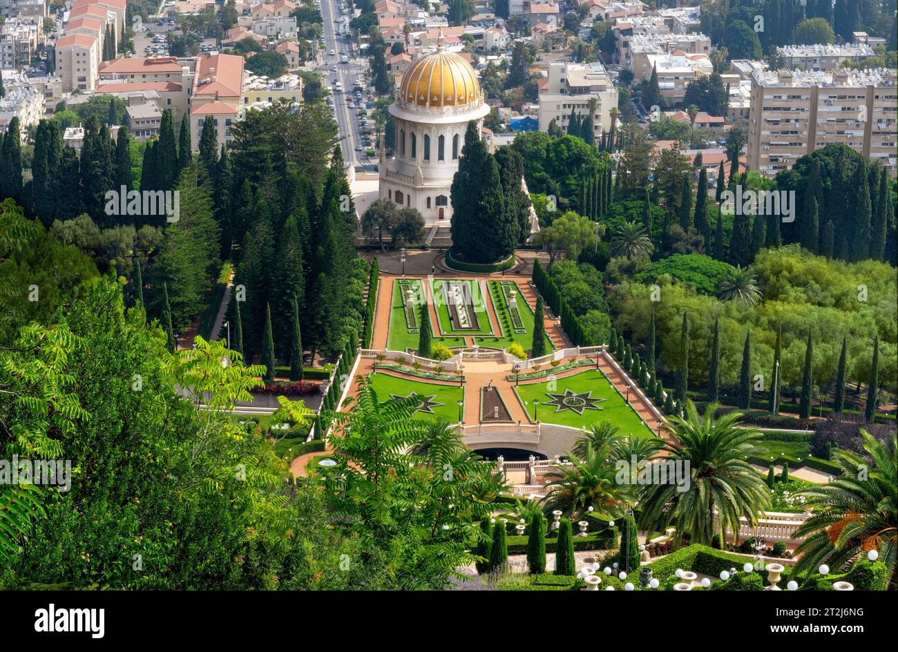 Haifa, Israel - August 16, 2023: Shrine of the Bab, Bahai Gardens ...