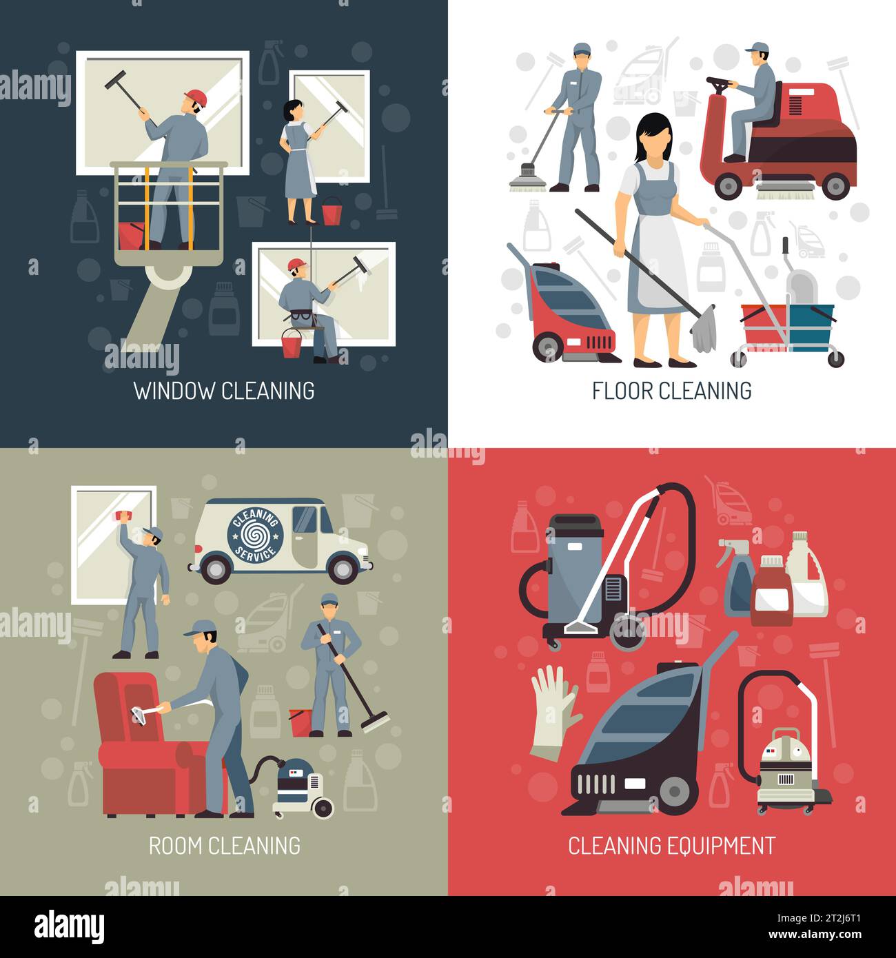 Industrial cleaning window washers and floor scrubbing equipment 4 flat ...