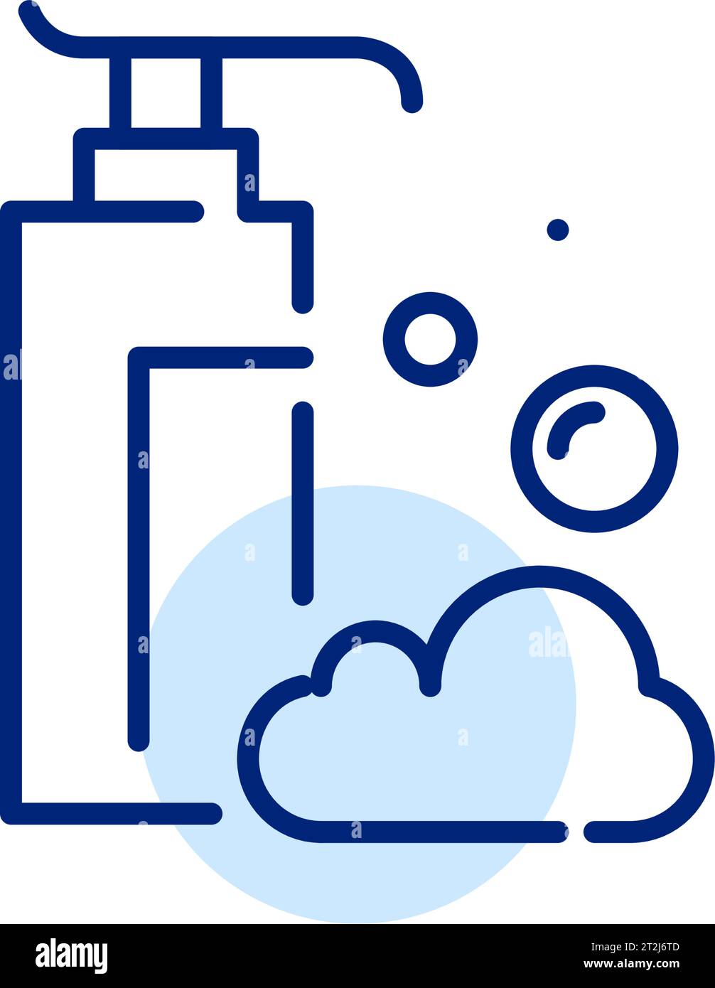 Liquid hand soap in bottle. Lather foam and bubbles. Pixel perfect icon ...