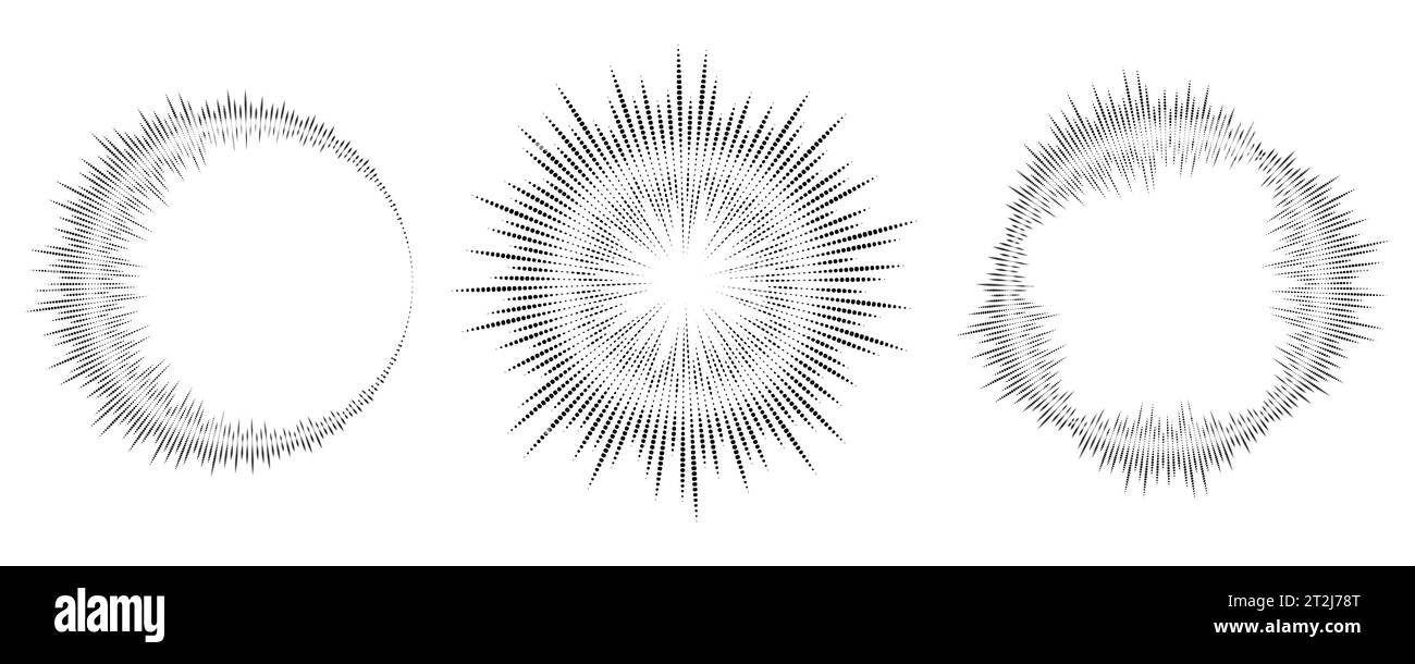 Circle sound wave. Audio music equalizer. Round circular icons set ...