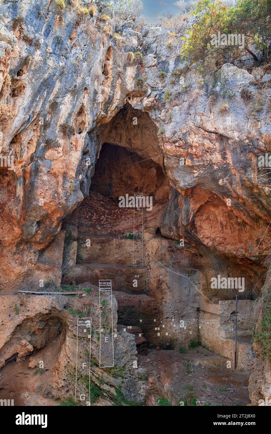 Nahal Me'arot Nature Reserve, Israel - August 16, 2023: Tabun Cave ...