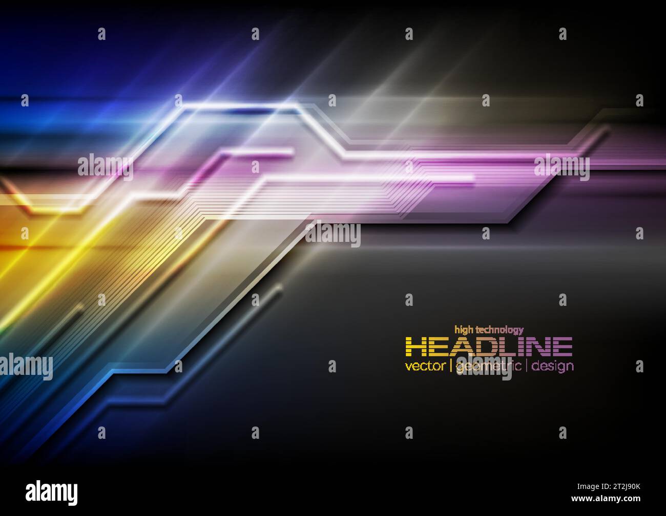 Colorful glowing neon abstract technology background. Vector ...