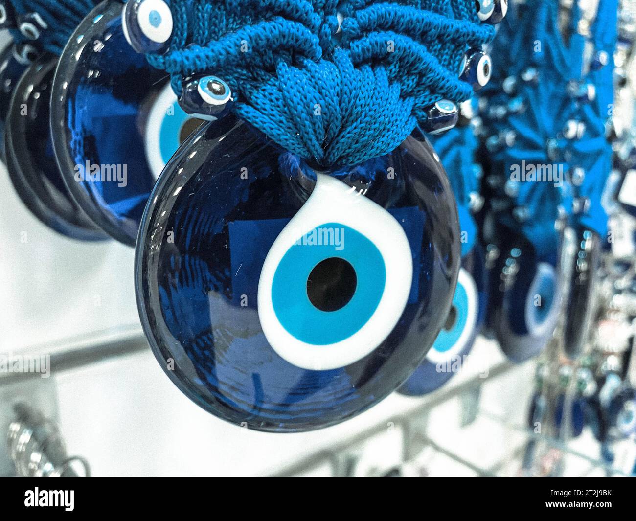 Turkish souvenir eyes in the market of Istanbul. Eastern traditional ...