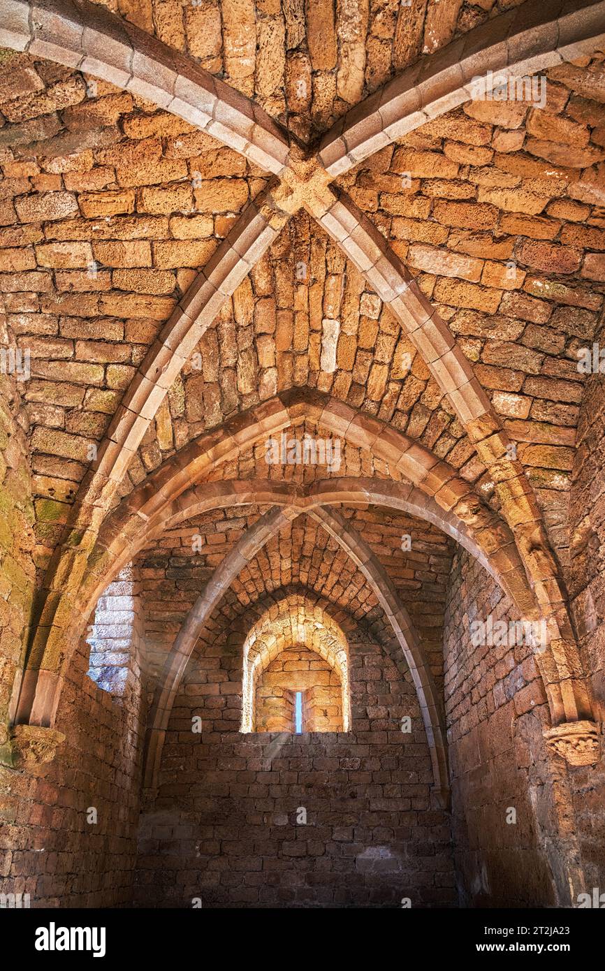 Caesarea, Israel – 08-16-2023: Ruins of a vaulted ceiling in the ...