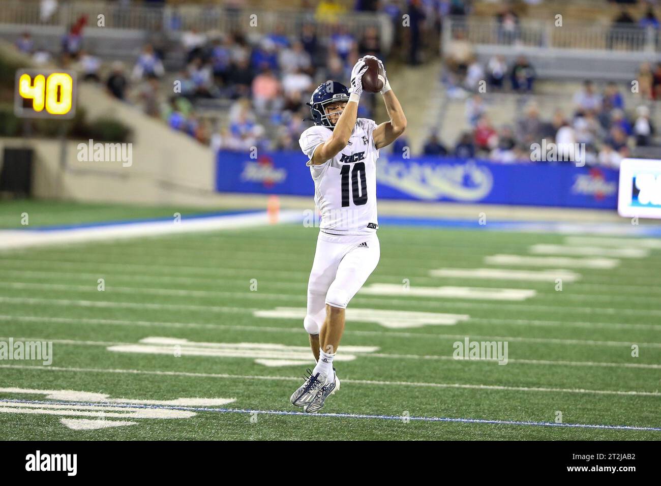 October 19, 2023: Rice receiver Luke McCaffrey #10 goes up make a catch ...