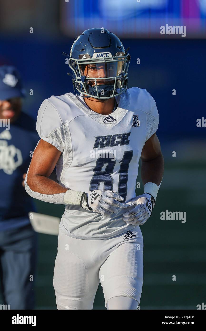 October 19, 2023: Rice receiver Braylen Walker #81 comes onto the field ...