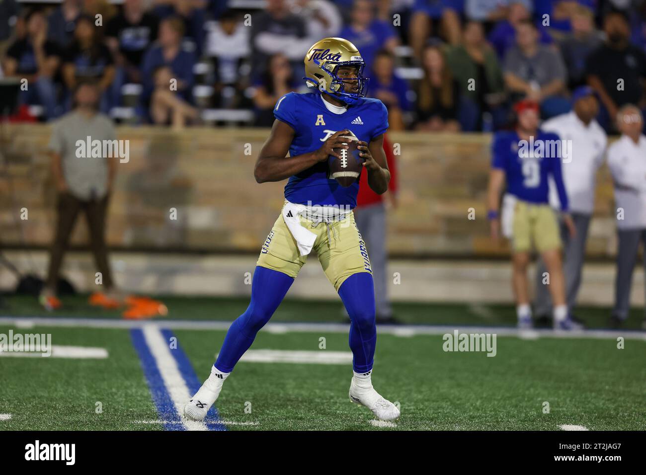 October 19, 2023: Braylon Braxton #1 Tulsa QB settles in the pocket ...