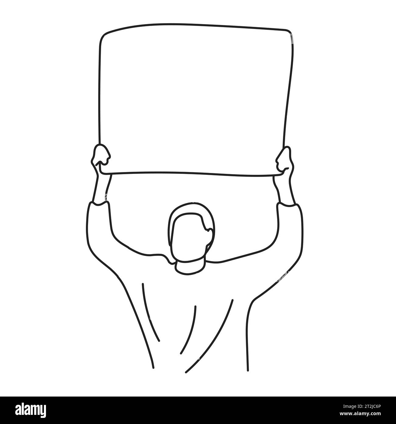 Man holding placard over Stock Vector Images - Alamy