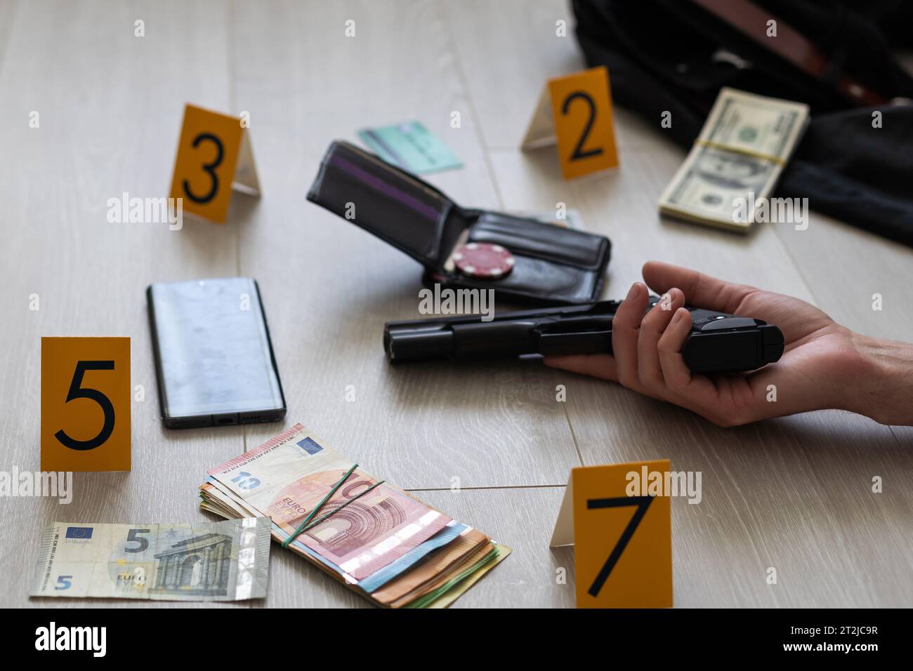 Hand of dead victim woman covered by white cloth,horror and crime scene ...
