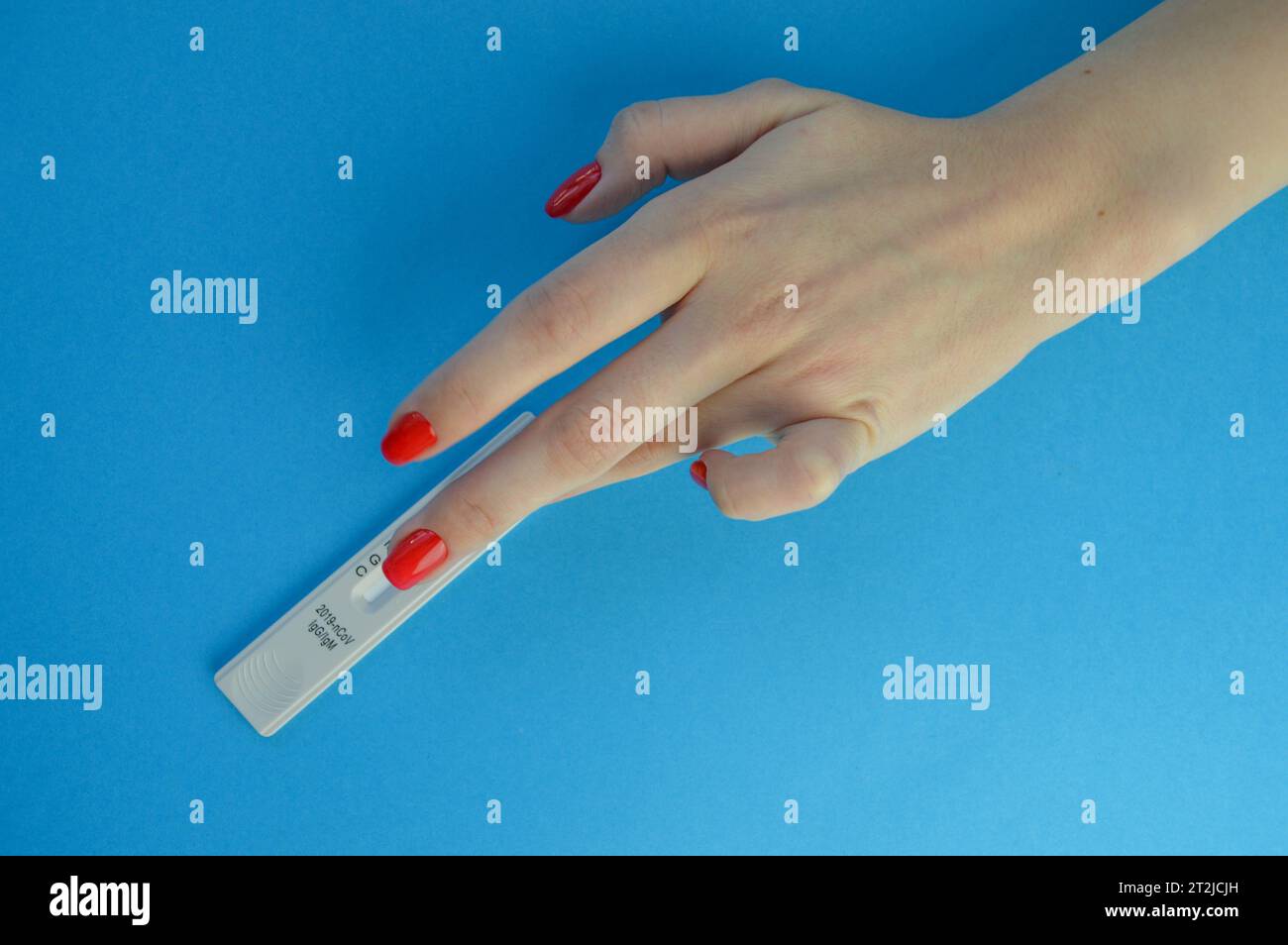 Positive test result by using rapid test for COVID-19, quick fast ...