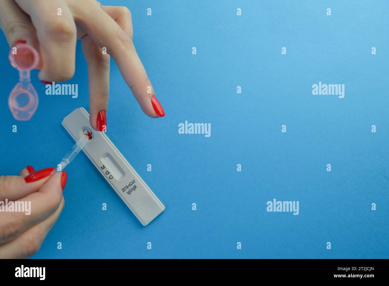 Positive test result by using rapid test for COVID-19, quick fast ...