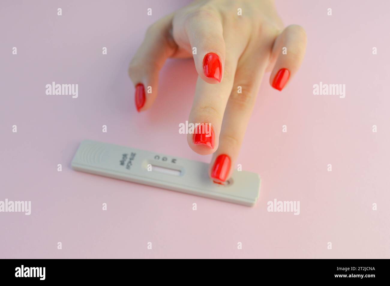 Positive test result by using rapid test for COVID-19, quick fast ...