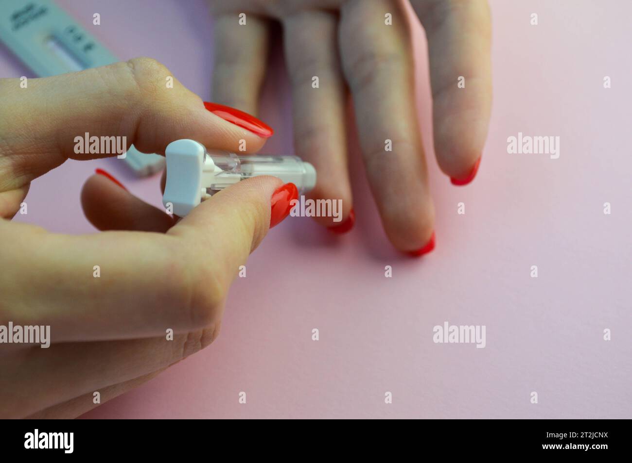 Doctor making blood analysis hi-res stock photography and images - Alamy