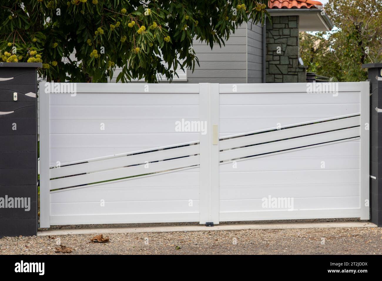 white door design aluminum gate steel modern portal home entry suburb ...