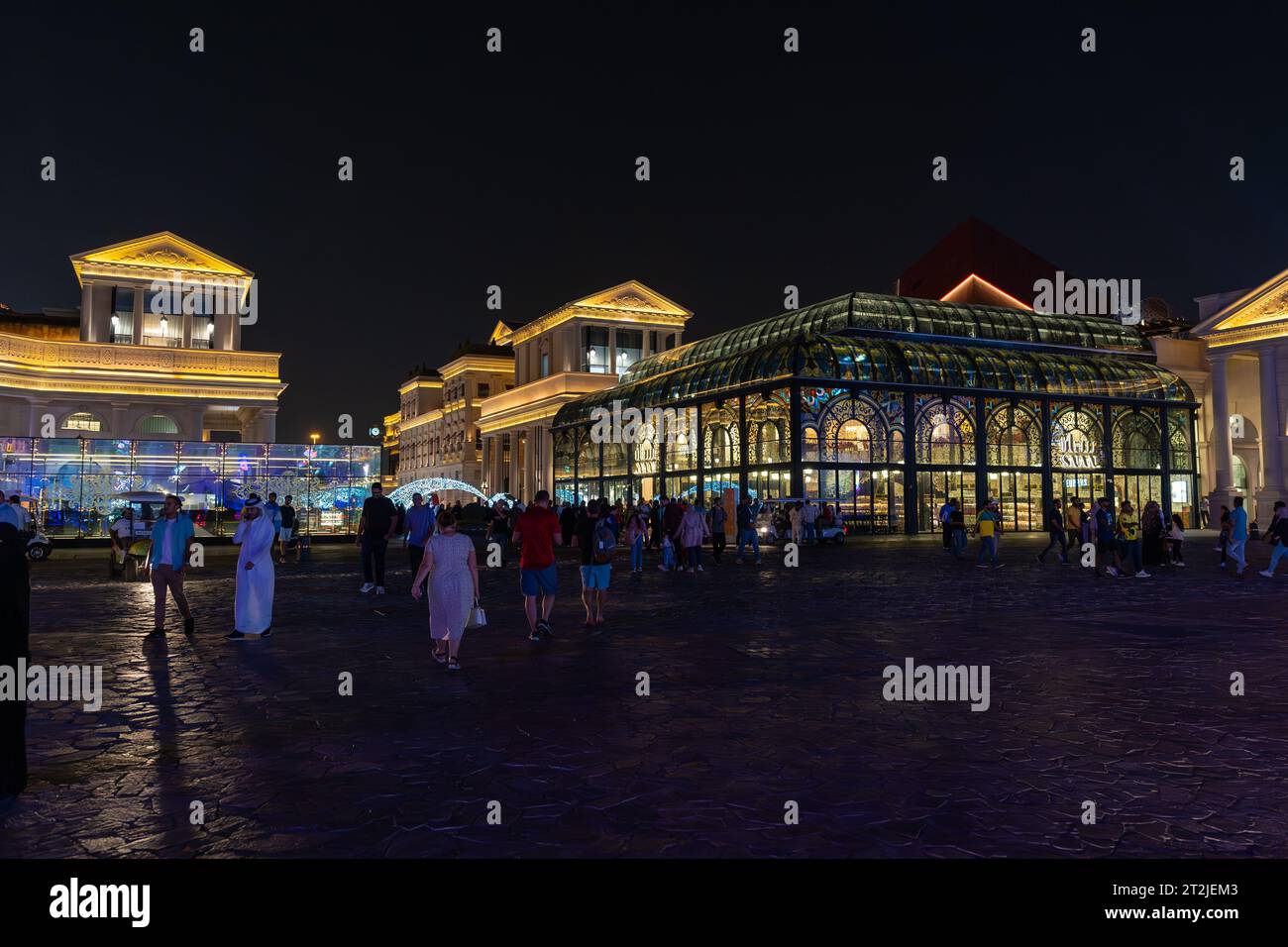 Doha Qatar December 2 2022 Night View Of Katara Plaza Galeries Lafayette In Katara Cultural