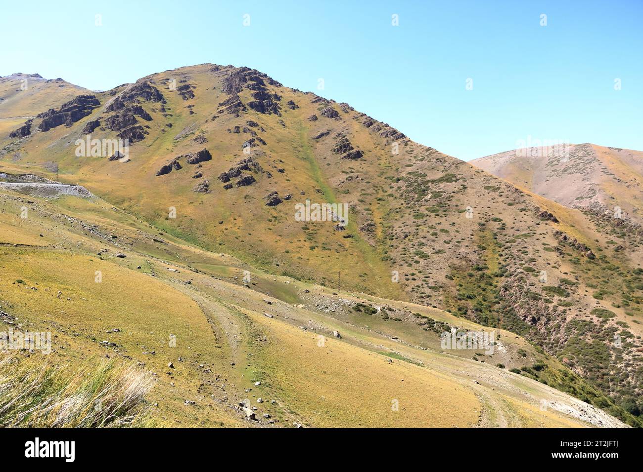 View of Too-Ashuu pass near Bishkek, Kyrgyzstan, Central Asia Stock ...