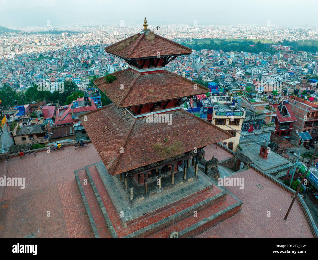 Aerial view of Uma Maheshwar Temple, Kirtipur, Nepal. Kathmandu ...