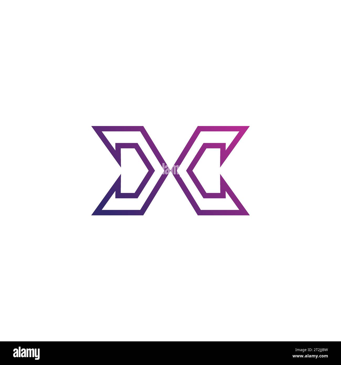 Letter X Line Logo Design. X Initial Vector Stock Vector Image & Art ...