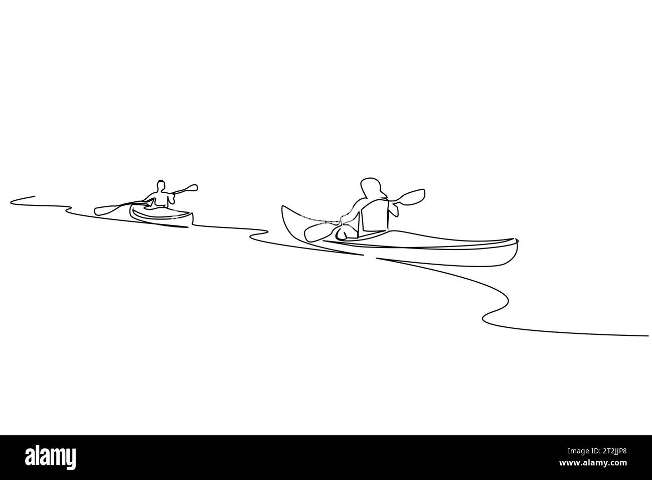 two people group kayak canoe boat water sport together outdoor ...