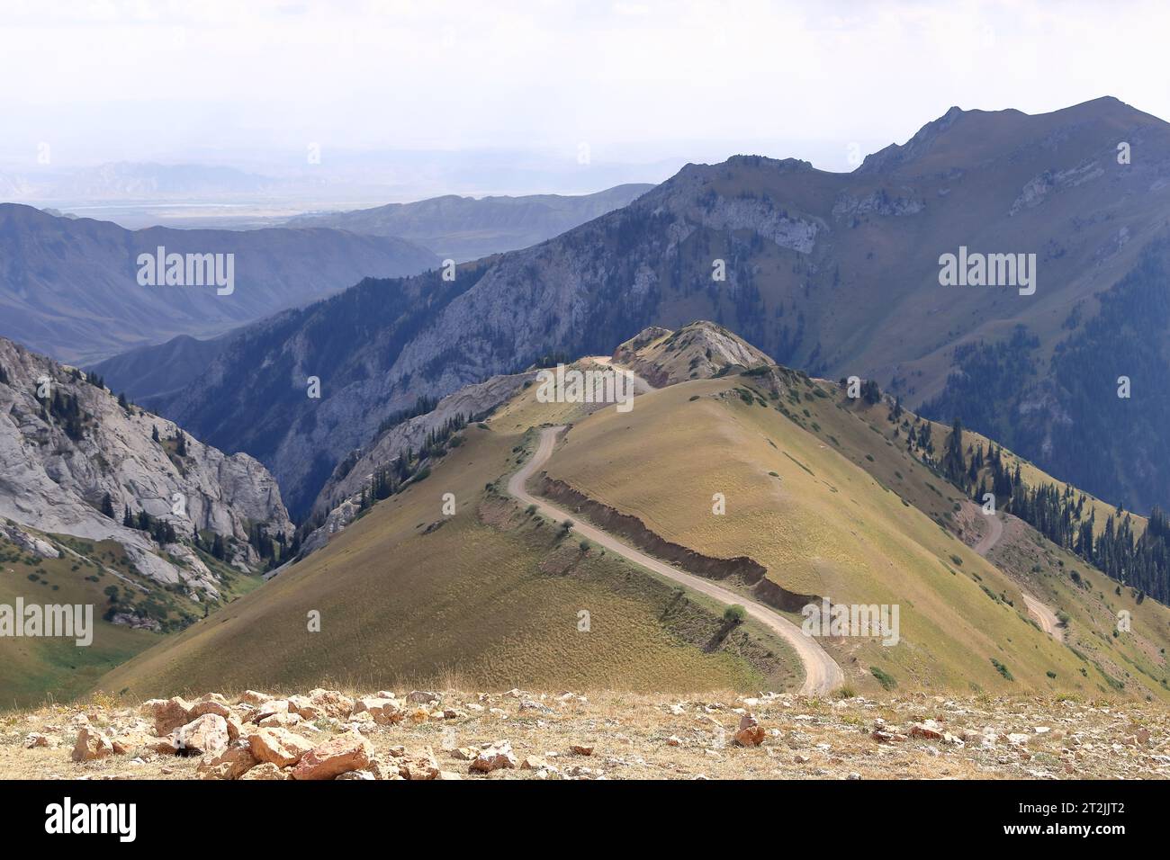 the Moldo-Ashuu pass, district of Songkol Region in western Kyrgyzstan ...
