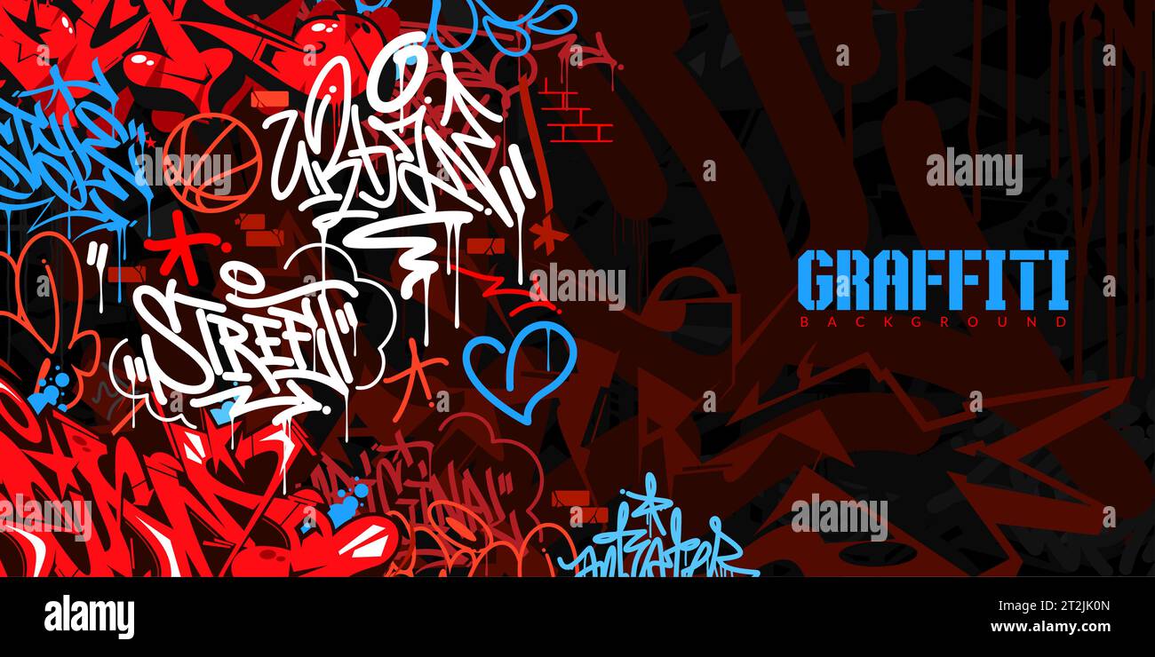 Colorful Abstract Urban Style Hiphop Graffiti Street Art Vector ...