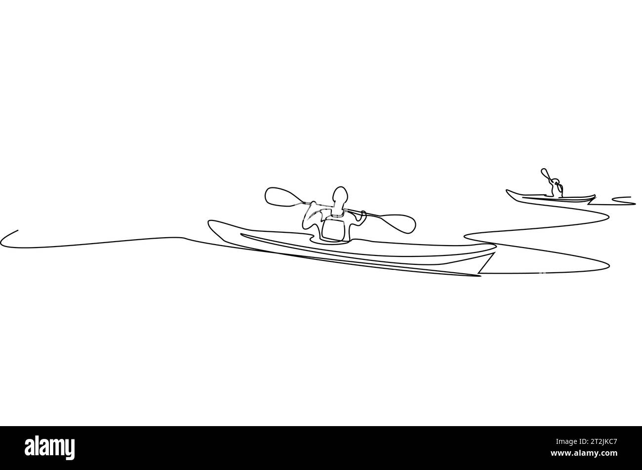 two people group kayak canoe boat water sport together outdoor ...