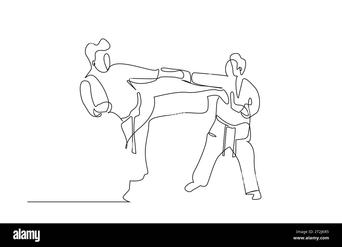 two people close combat karate taekwondo aikido fight practice sport ...