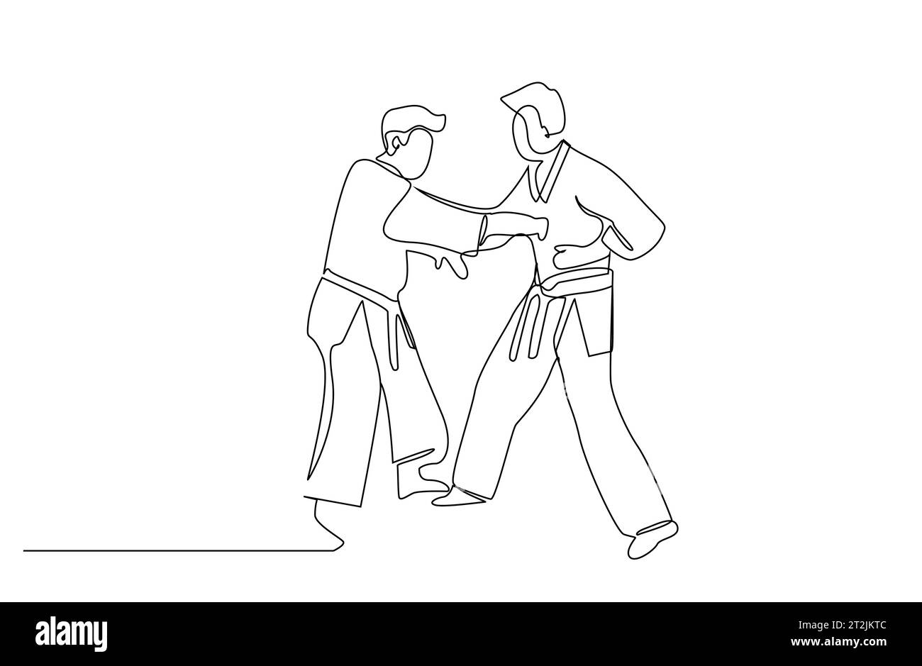 two people close combat karate taekwondo aikido fight practice sport ...