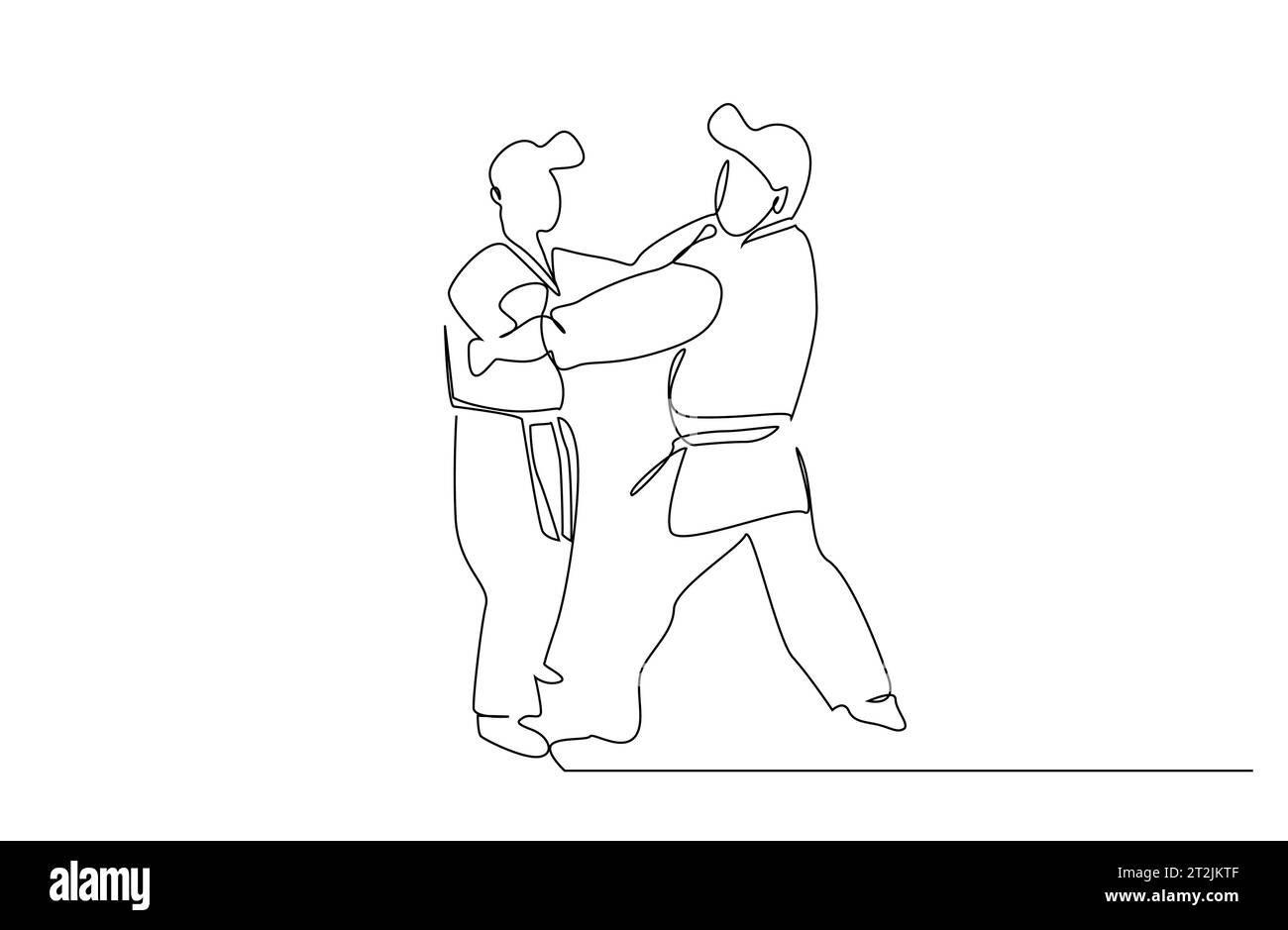 two people close combat karate taekwondo aikido fight practice sport ...