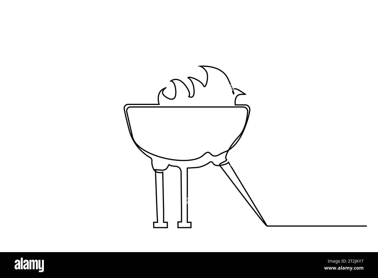 barbecue flame fire object line art design Stock Vector Image & Art - Alamy