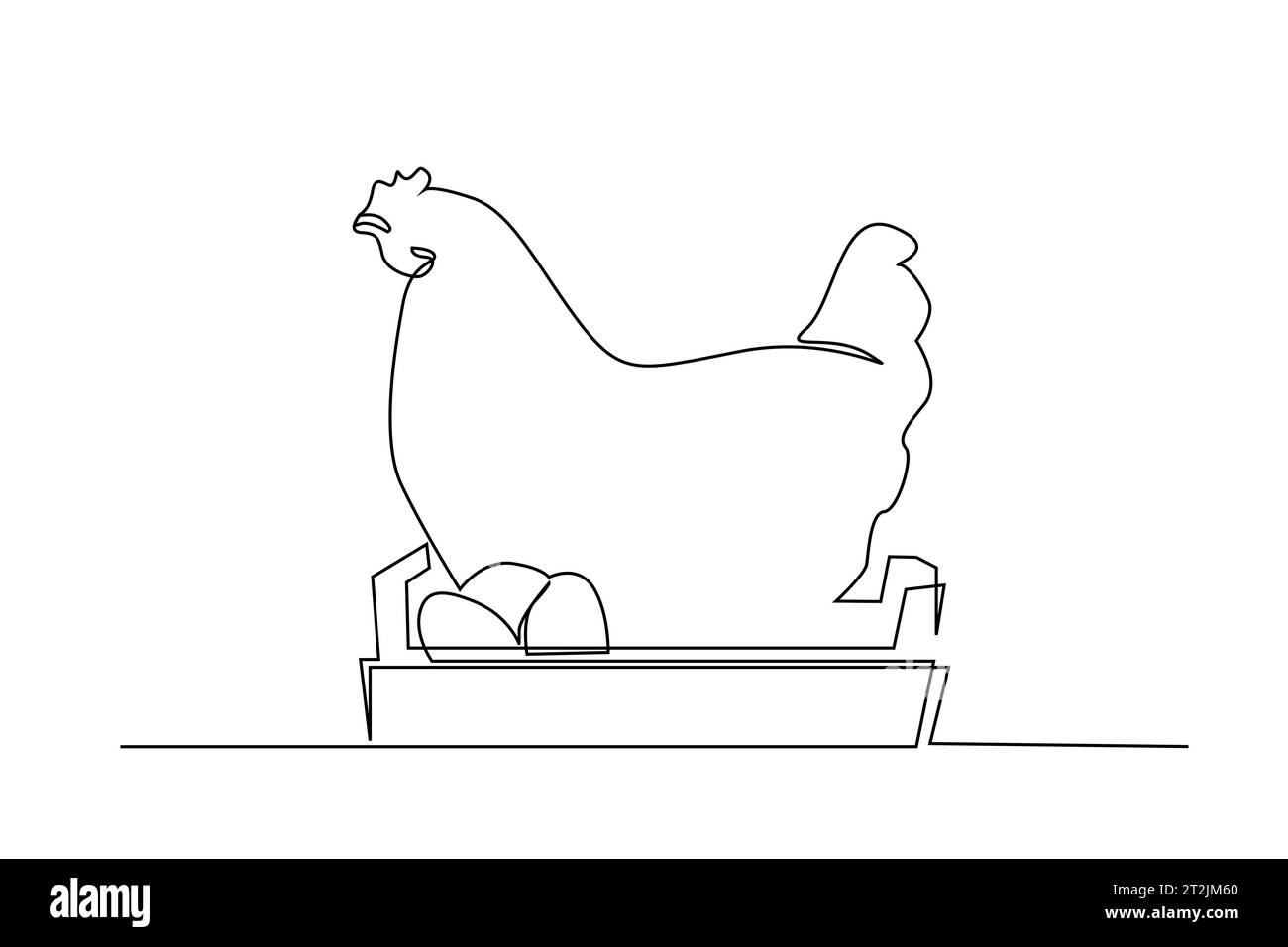 chicken rooster egg animal farm line art Stock Vector Image & Art - Alamy