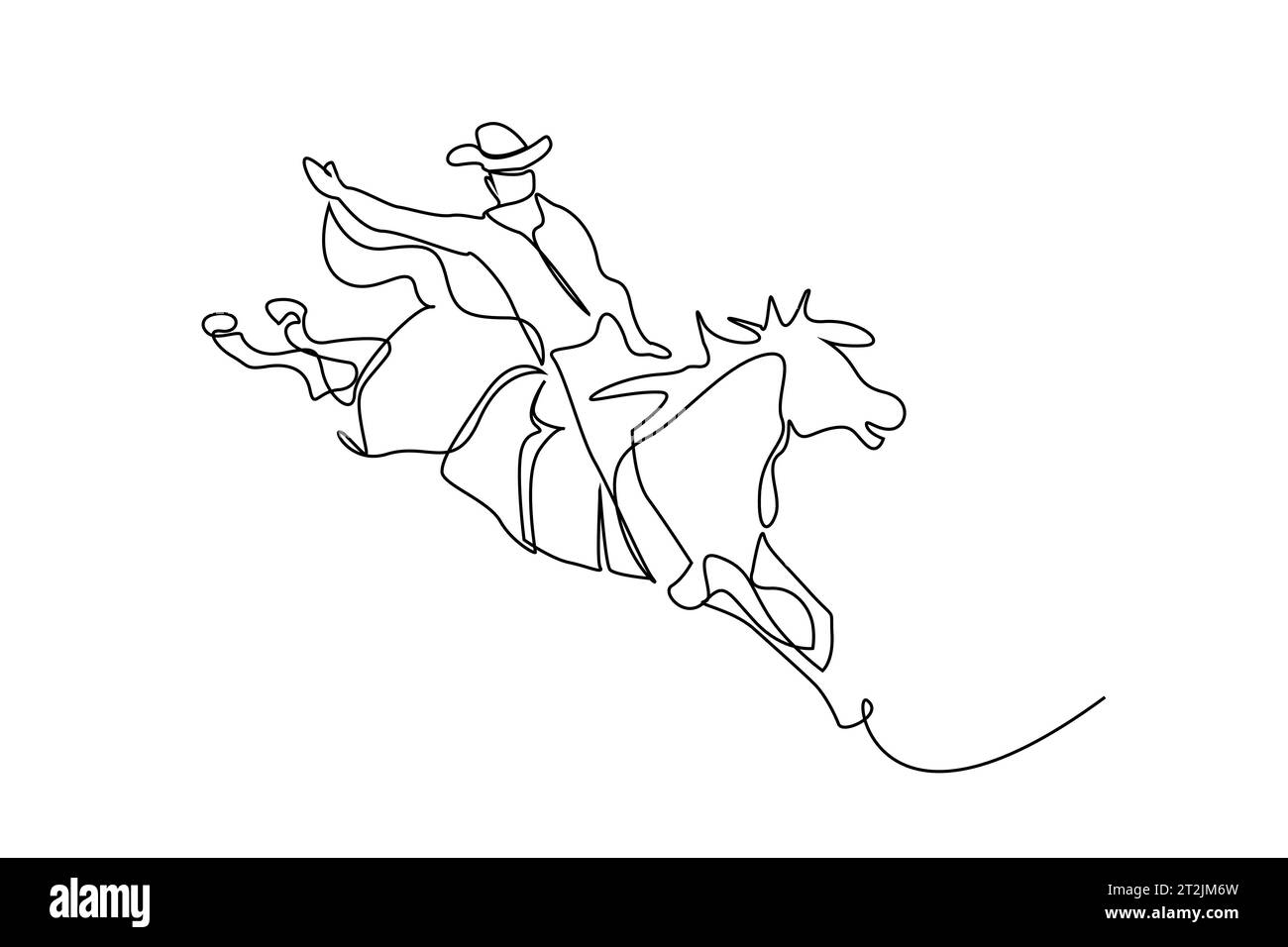 cowboy western show horse animal jump lifestyle line art Stock Vector ...