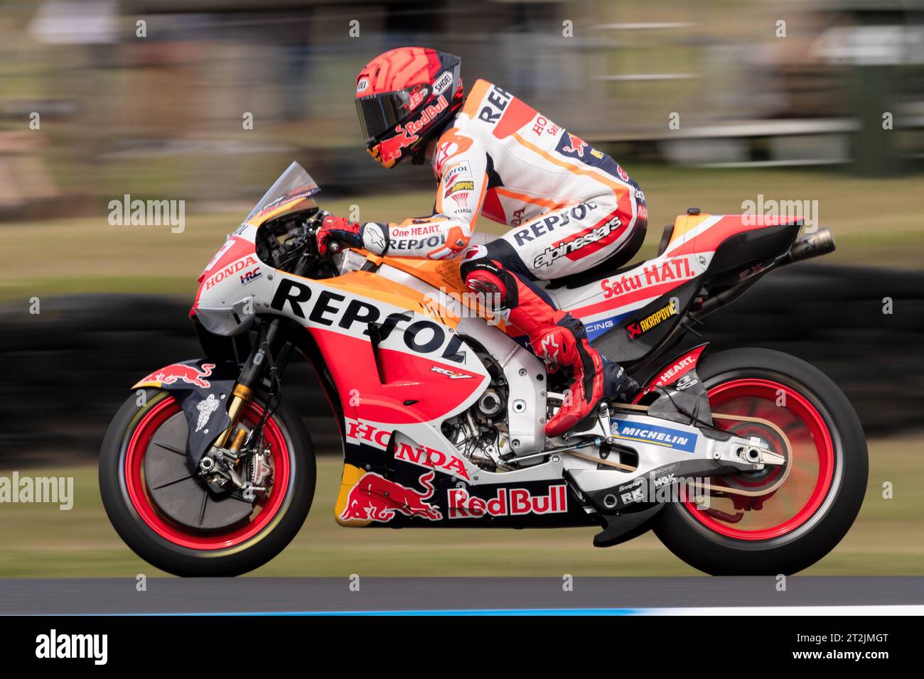 Melbourne, Australia, 20 October, 2023. Marc MARQUEZ of Spain on the Repsol Honda Team HONDA ...
